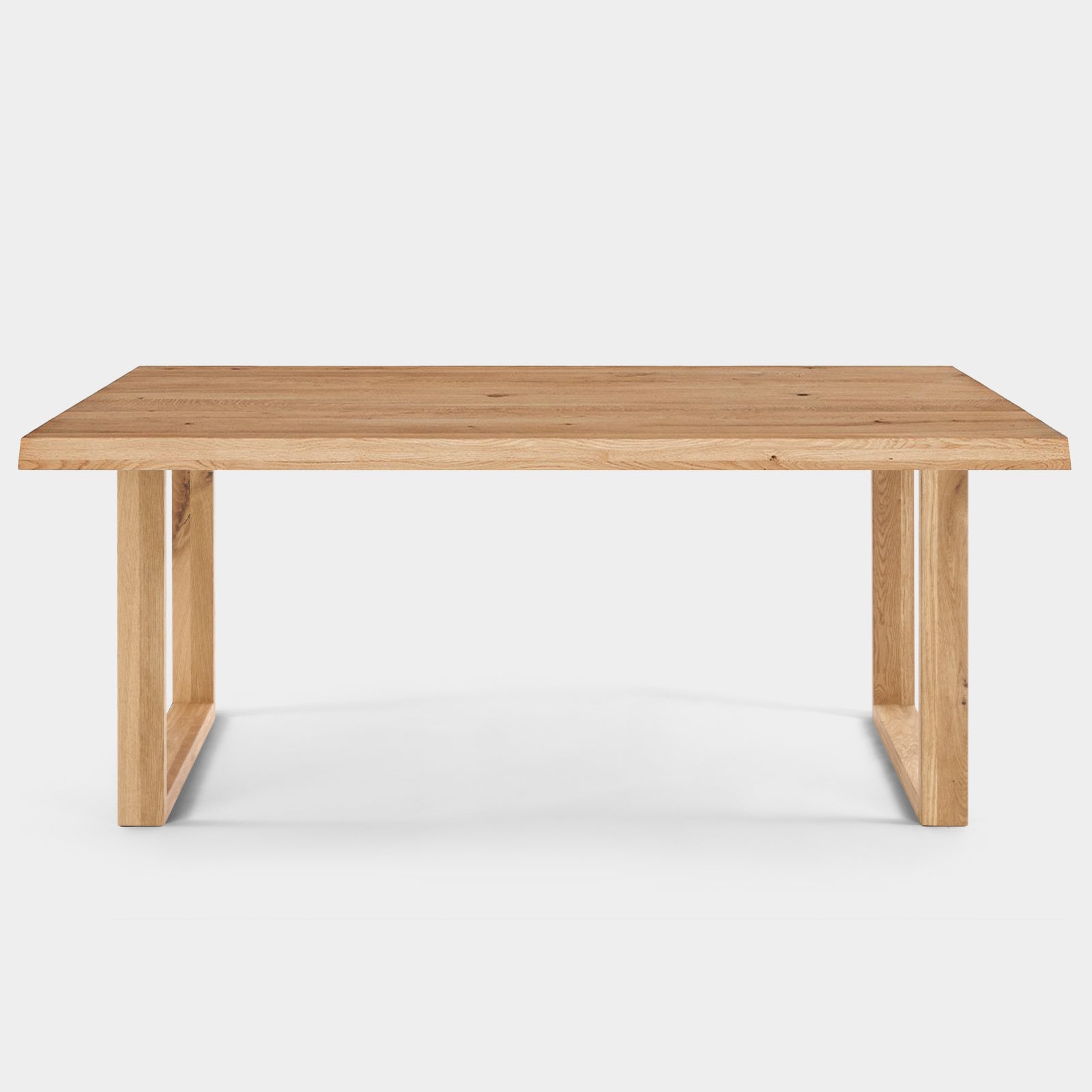 Mesa de Comedor de Roble Macizo Natural | Canto Ondulado | Patas U de ...