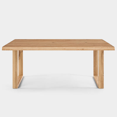 Mesa de Comedor de Roble Macizo Natural | Canto Ondulado | Patas U de ...
