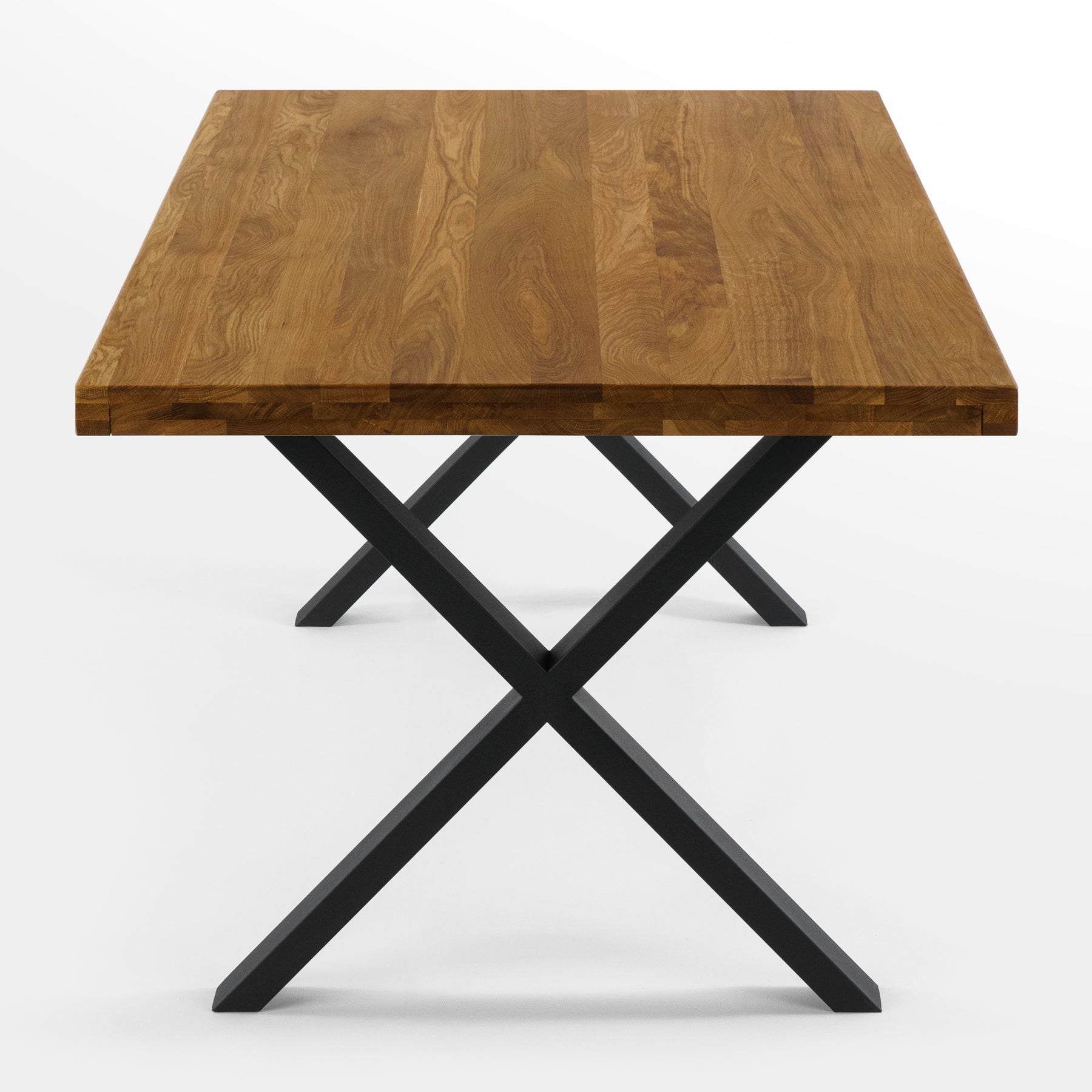 Mesa de Comedor de Madera Maciza de Roble Rectangular, color Ambar y P